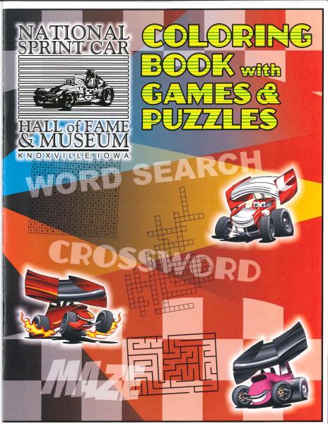 National Sprint Car Hall of Fame Coloring Book with Puzzles and Games