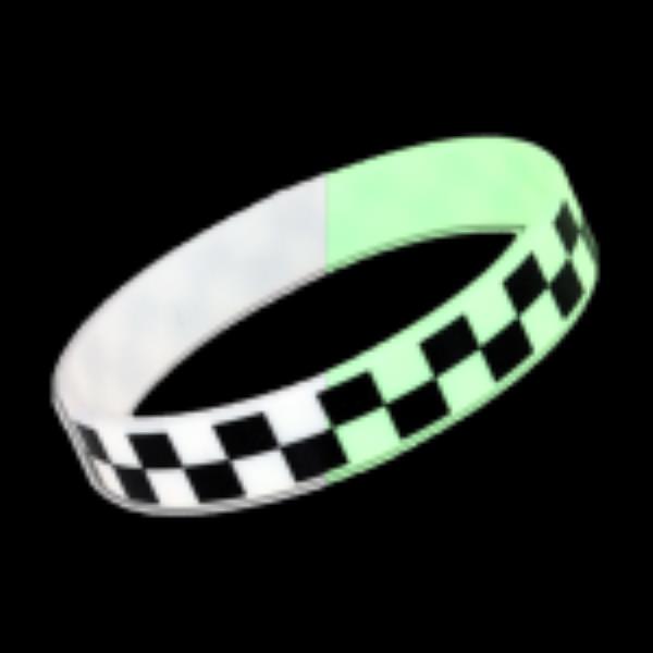 Black & White Checkered Glow in the Dark Wrist Bands