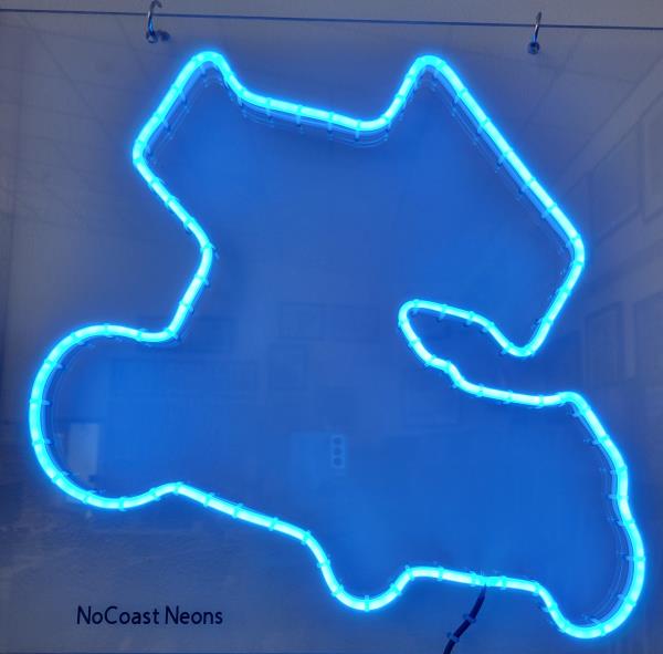 Neon Sprint Car Sign- Blue