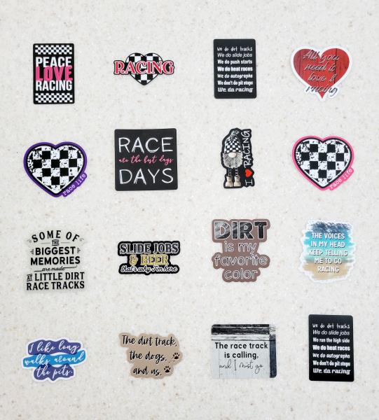 Racing Themed Stickers (Individual)