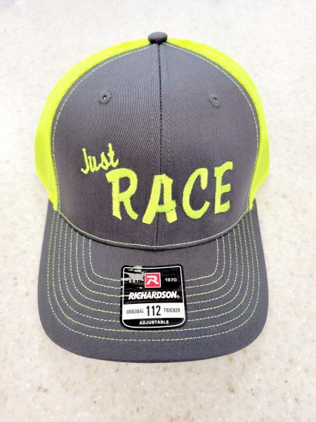 "Just RACE" Neon Yellow/Charcoal Cap