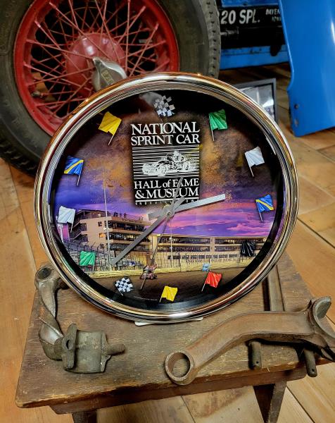 Racing Flags Chrome Clock