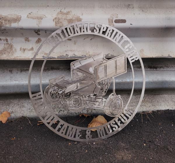 Detailed Winged Sprint Car Metal Sign