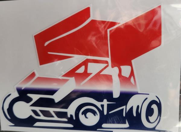 Red/White/Blue Faded Winged Sprint Car Decal