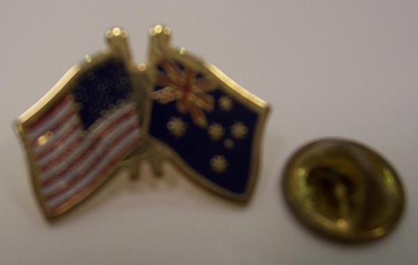 US/Australian Flag Hat Pin