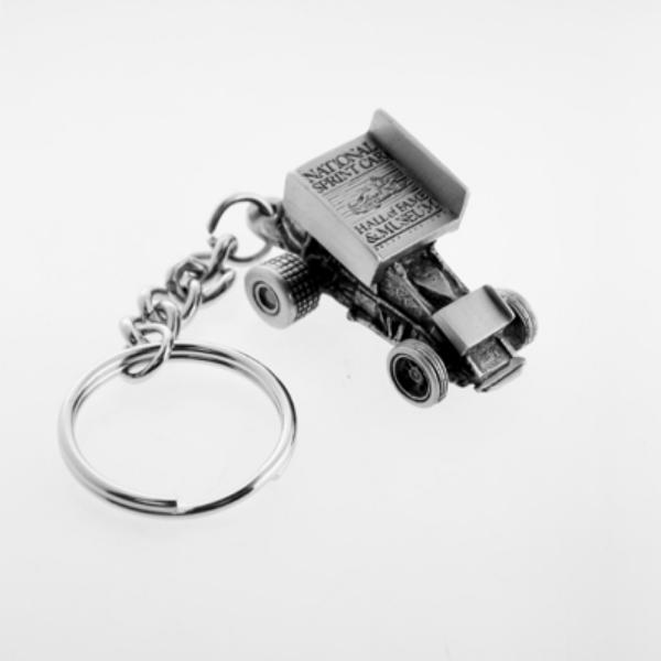 Pewter Winged Sprint Car Keychain